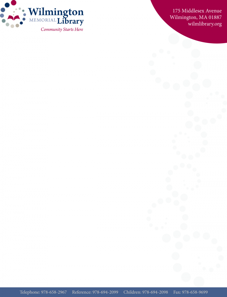 letterhead – Wilmington Memorial Library